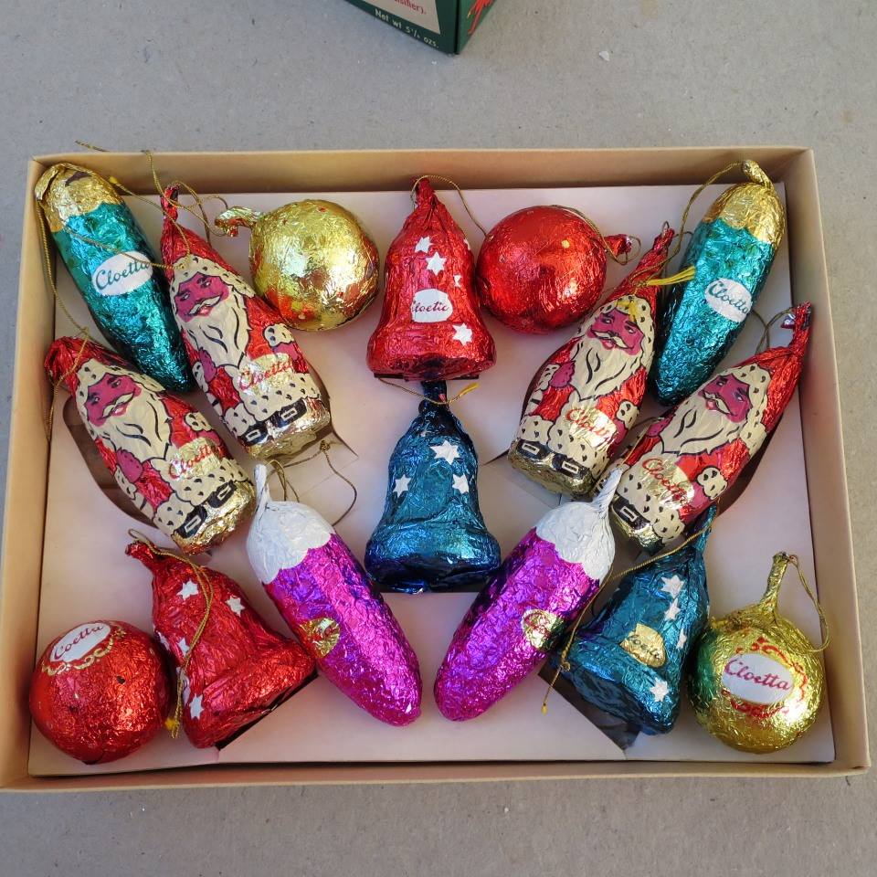 Cloetta chokolade til juletræet, -50'erne, original æske.